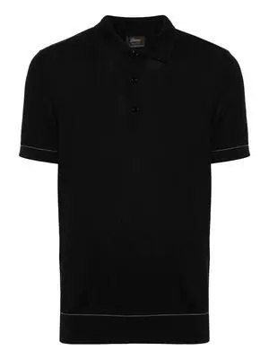 Brioni Cotton Polo Shirt - Black