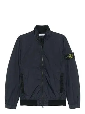 Stone Island Logo Nylon Blouson Jacket - Blue