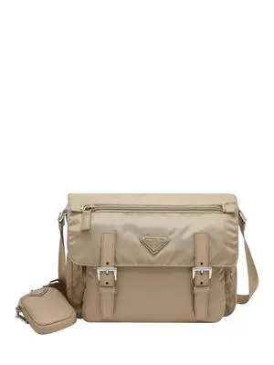 Prada Medium Crossbody Bag In Camel Re-nylon - Beige