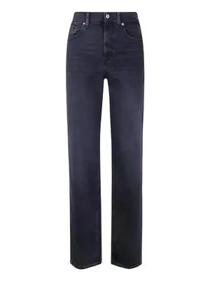 7 For All Mankind Stovepipe Wide-leg Jeans - Grey