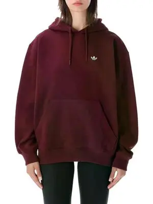 Adidas Logo-embroidered Pouch-pocket Hoodie - Red