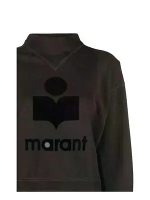 MARANT ETOILE Moby Flocked-logo Sweatshirt - Brown