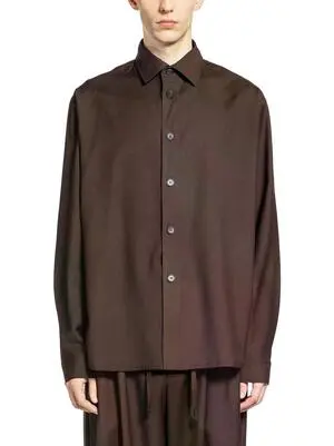 ROSE BURRITO Virgin Wool Overshirt - Brown