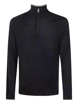Paul Smith Merino-wool Zip-up Sweater - Blue