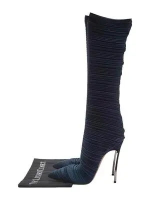 Casadei Blade Plissé Ankle Boots - Blue