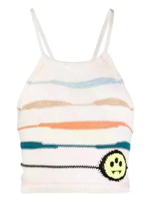 BARROW Halterneck Knitted Crop Top - Neutrals