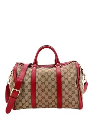 Gucci Vintage Web Boston Bag Gg Canvas Medium Satchel - Brown