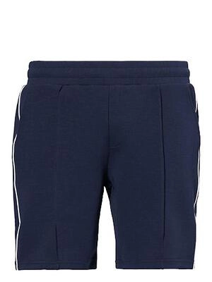 ARNE Cotton-blend Track Shorts With Contrast Piping - Navy