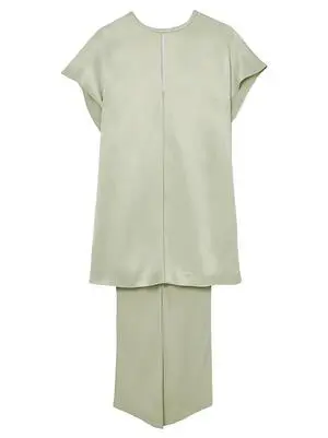 REISS Alice Cape-detail Short-sleeve Satin Mini Dress - Silver