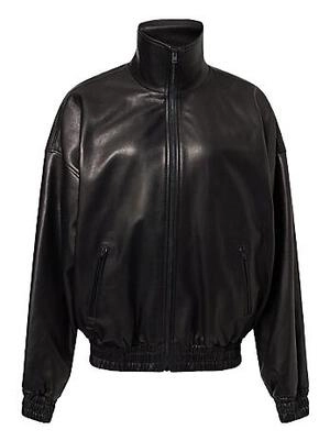 Acne Studios Lemmy Collared Leather Jacket - Black