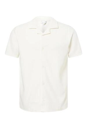 ARNE Camp-collar Ribbed Woven Shirt - Ecru