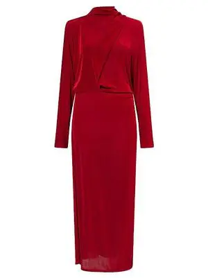 Camilla And Marc Ravine Draped Stretch-jersey Midi Dress - Cherry