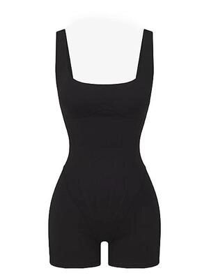 NIKESKIMS Matte 2-inch Corset Studio Bodysuit - Obsidian