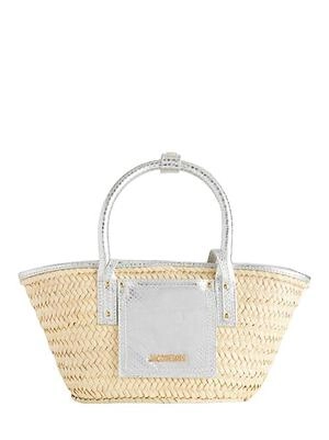 Jacquemus Le Petit Panier Soli Straw Basket Bag - Silver