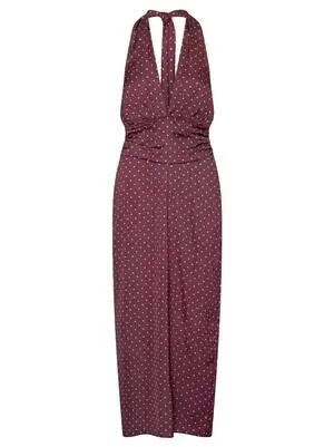 ROTATE BY BIRGER CHRISTENSEN Dot Halterneck Scarf Dress - Red