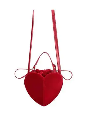 ROTATE BY BIRGER CHRISTENSEN Heart-shaped Velvet Bag With Drawstring - Red