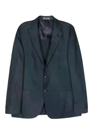 Corneliani Linen Single-breasted Blazer - Blue