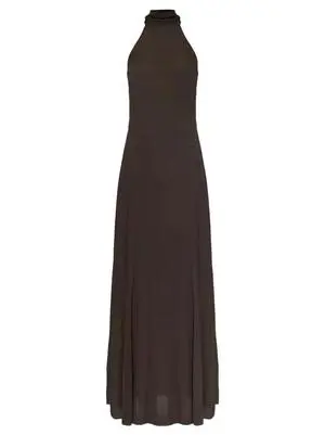 SAMSOE SAMSOE Halterneck Tie-fastening Dress - Brown