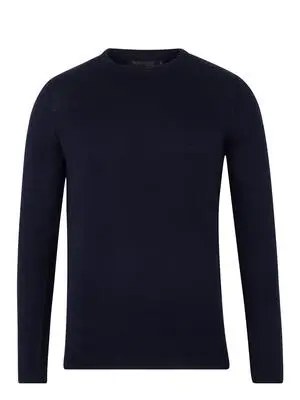 PAUL JAMES KNITWEAR Navy Extra Fine Merino Wool Crew Neck Jumper - Blue