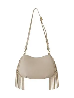F3ROG BY RANA Neutrals Crossbody Mini Gordon Fringe Bag - Beige