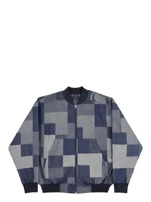 WIN OUT Patchwork Denim Bomber - Blue