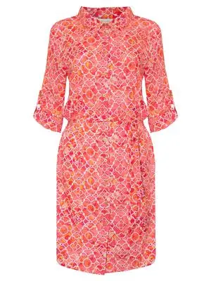 SOPHIA ALEXIA Marble Mosaic Zanzibar Shirt Dress - Red