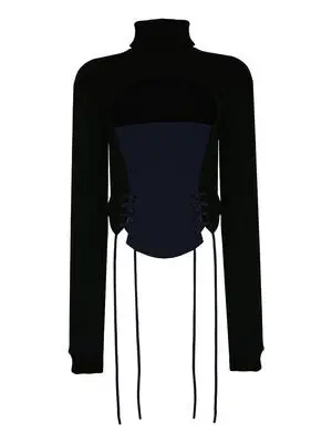 NO'DESIGN Corset Detail Navy Sweatshirt - Blue