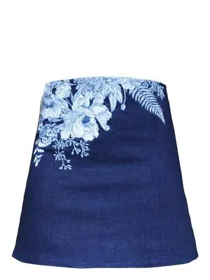 MY PAIR OF JEANS White / Blue White Fern Miniskirt - White/blue