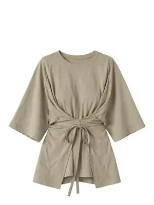 LOU&UP (FORMERLY LOUP CLOTHING) Lou&up Wrap Tie Tee - Green