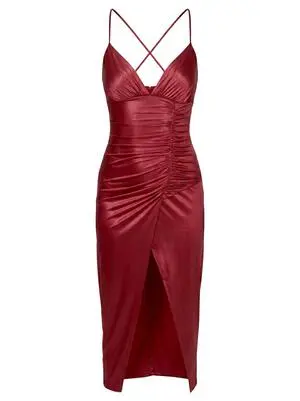 AGGI BY HALEWSKI Tessa Chili Pepper Midi Dress - Red
