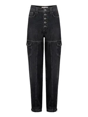 PCFG Your Itch Zipped Denim Pant Asphalt - Black