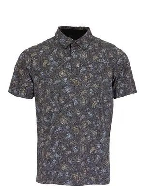 LORDS OF HARLECH Pietro Madrid Paisley Polo Shirt Smoke - Grey