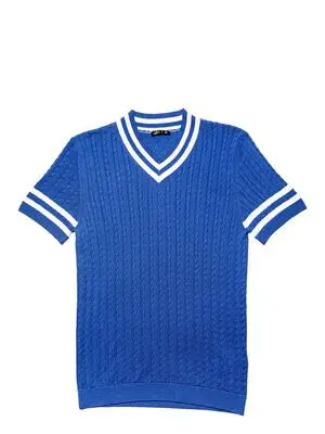 EIGHT X Cable Knit Shirt Royal - Blue