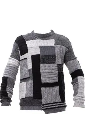MAISON BOGOMIL Chunky Patchwork Sweater - Black