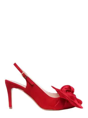 GINISSIMA Vesa Satin Shoes With Oversized Satin Bow Red