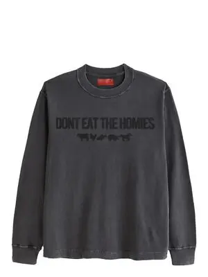 DONT EAT THE HOMIES Grey / Black Three D Long Sleeve Charcoal - Grey/black