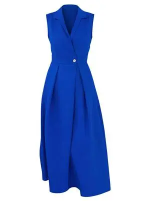 GIRL IN MIND Hazel Tailored Sleeveless Midi Dress Cobalt - Blue
