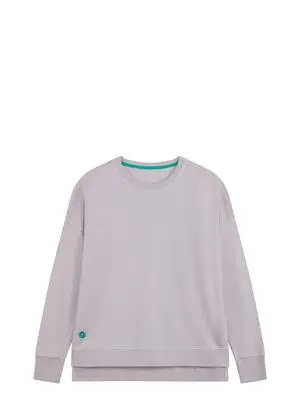 LOUNGERS Organic Cotton Longline Loose Sweatshirt Silver - Grey