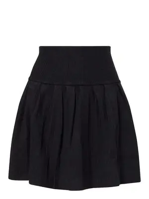 AMY LYNN Clemmie Knit Pleated Mini Skirt - Black