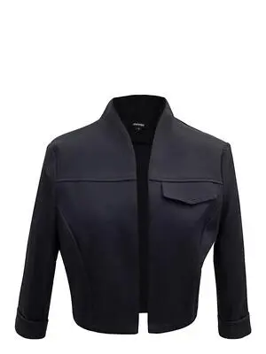 SMART AND JOY Minimalist Crop Jacket - Black