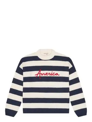 ELLSWORTH + IVEY Sadie Crewneck Sweater America Stripes - Blue