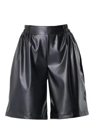 METAMORPHOZA Vegan Leather Bermuda Shorts - Black