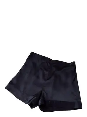 SOFT STROKES SILK Soft Strokes Silk Pure Mulberry Silk High-Waisted Shorts Black