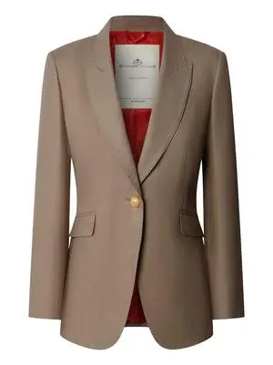 THE EXTREME COLLECTION Tailored Hazelnut Linen Blazer - Brown