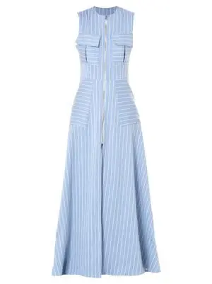 METAMORPHOZA Long Denim Striped Dress - Blue