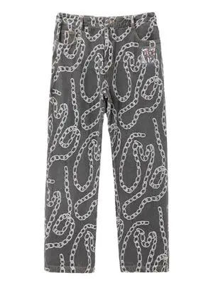 VERYRARE Ash- Chainwork Jacquard Denim Pants - Grey