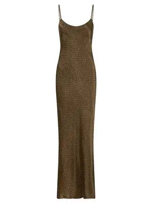 LILY ROU Marina Silk Midi Slip Dress - Black