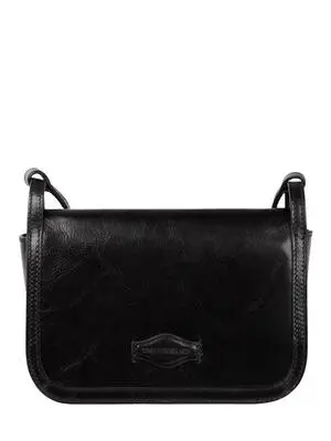 TIME RESISTANCE Leather Crossbody Bag Il Piacere - Black