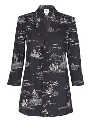 EM & SHI Arizona Print Blazer - Black