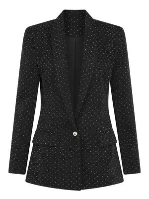 SOUR FIGS Rhinestone Embellished Blazer Jacket - Black